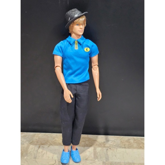 Mattel | Toys | Vintage Ken Doll Blue Polo Shirt Black Pants Hat Blue ...